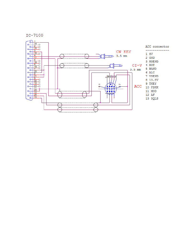 TI-5000 To Icom 7100 Interconnect Cable | PDF