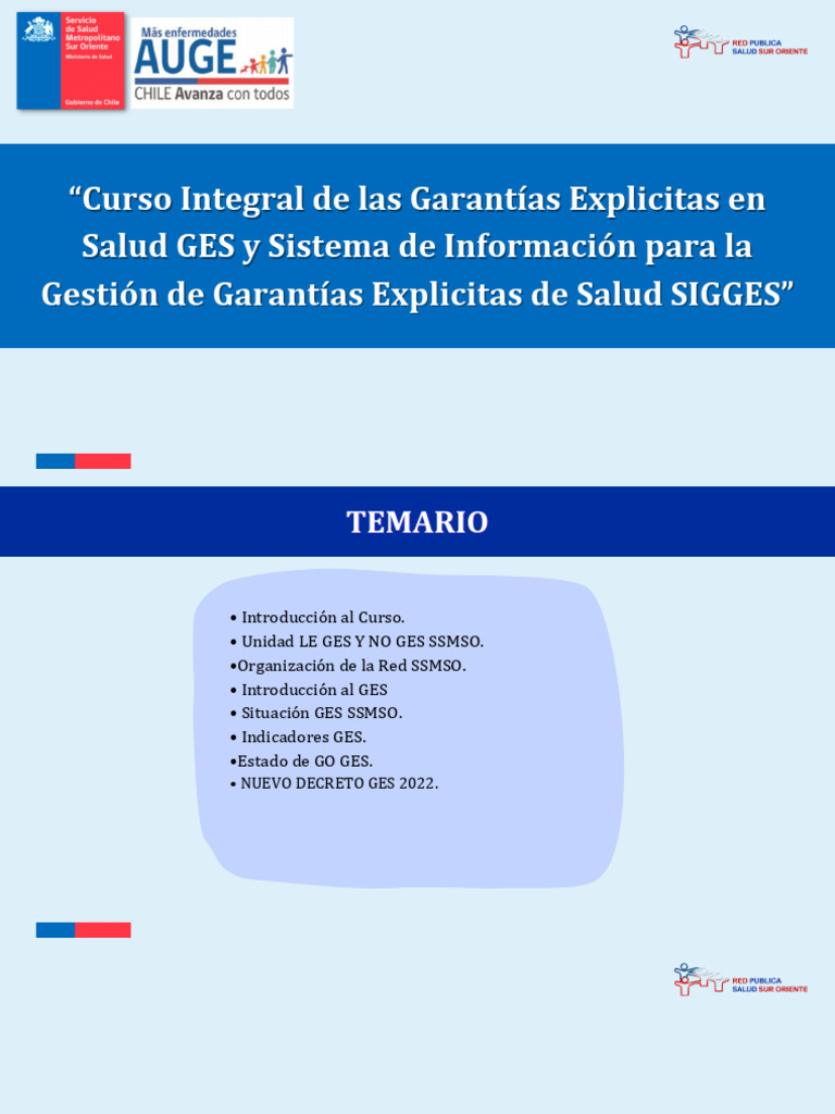 PDF Clase Introductoria CURSO GES | PDF