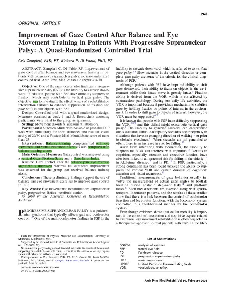 Gaze Control Zampietri | PDF