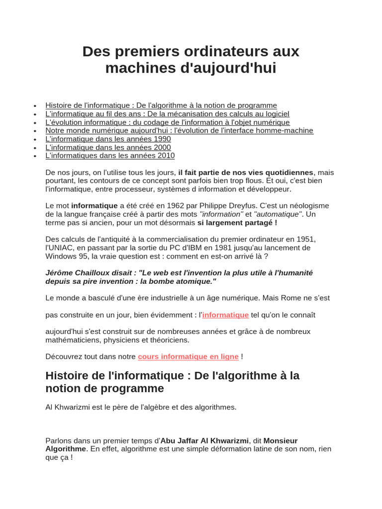 Cours Généralités Sur Informatique | PDF