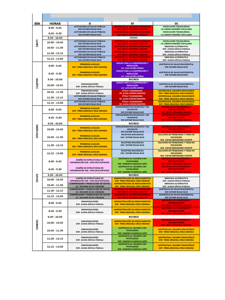 Horario 2924 - II Ciro | PDF