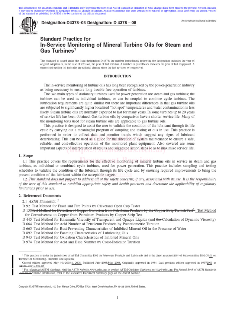 Astm D4378 08 | PDF