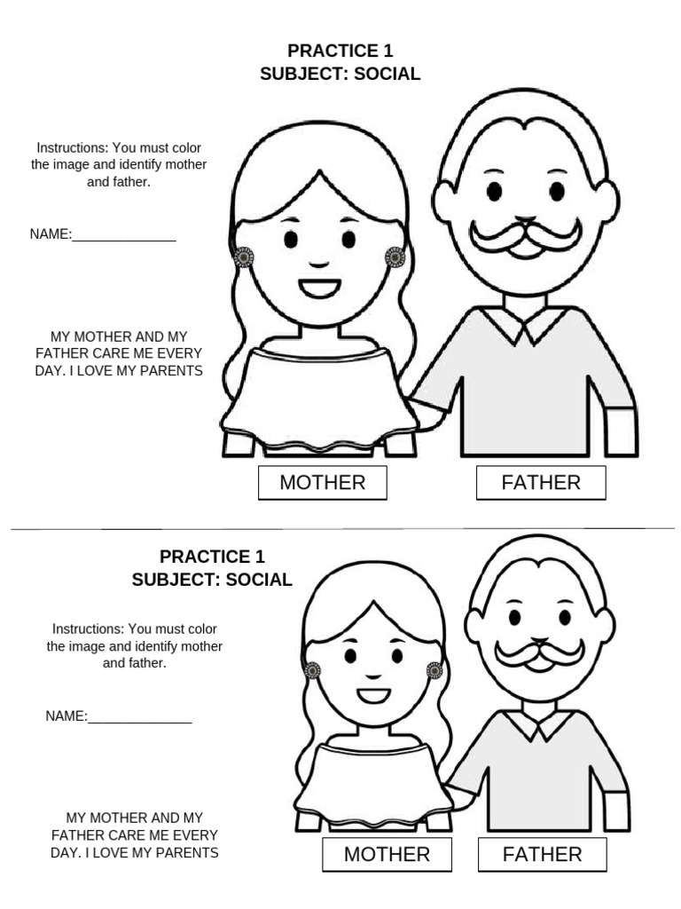 Worksheet Mother and Father 1° | PDF