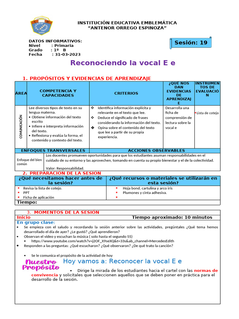 Sesion 19 Vocal e | PDF