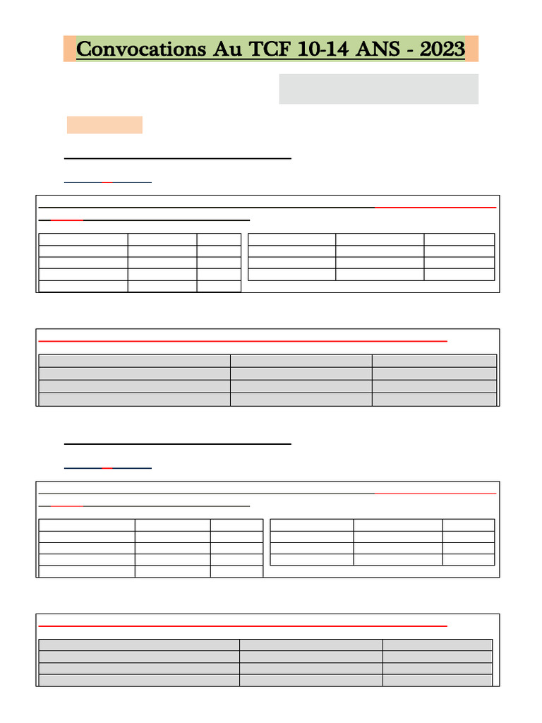 Convocations TCF 2023 | PDF