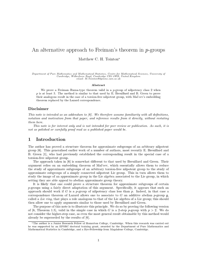P Groups | PDF | Lie Groups | Teaching Methods & Materials