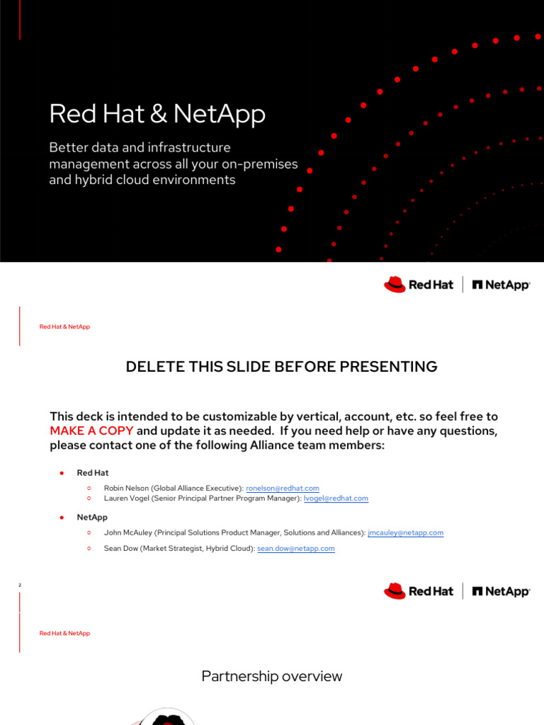 Red Hat and NetApp JVP Deck | PDF | Cloud Computing | Information ...
