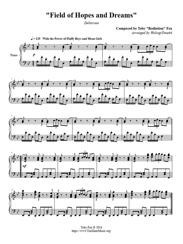 Deltarune - Field of Hopes and Dreams | PDF