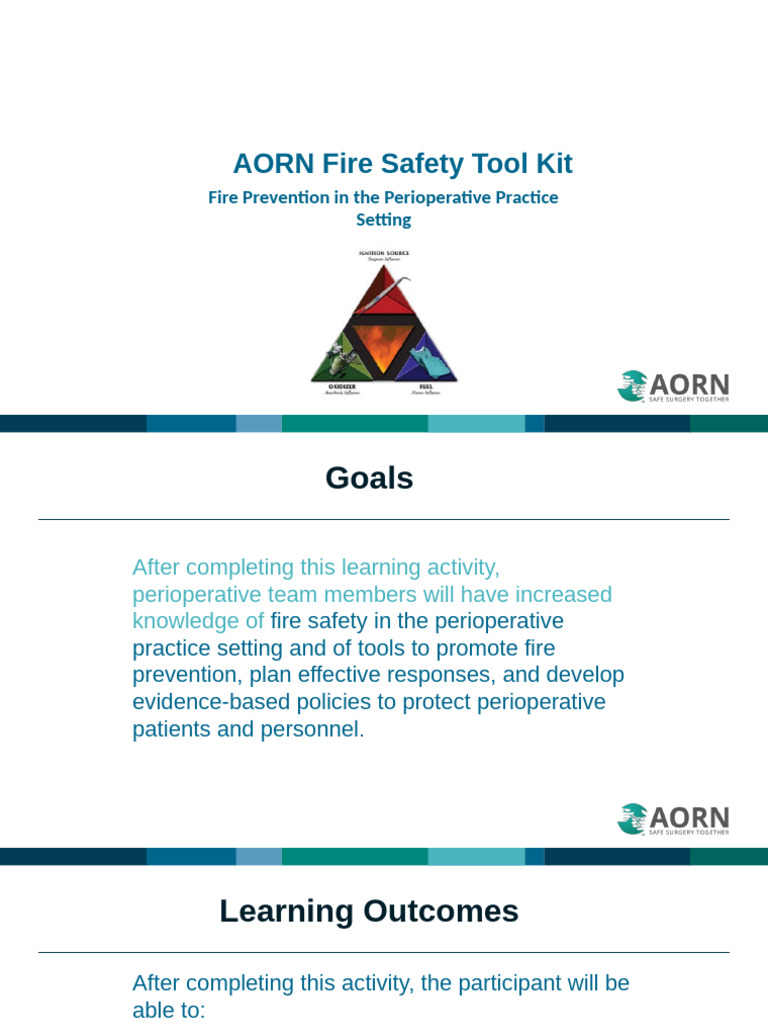 AORN Fire Safety Toolkit for ORs | PDF | Surgery | Patient