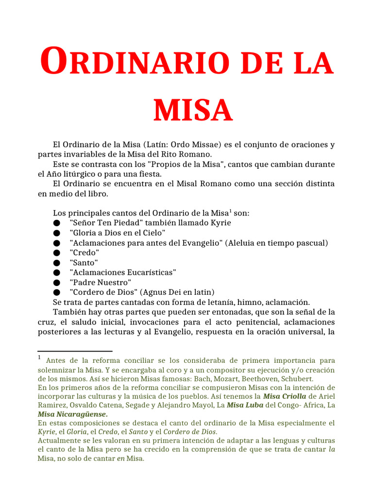 Ordinario de Misa | PDF
