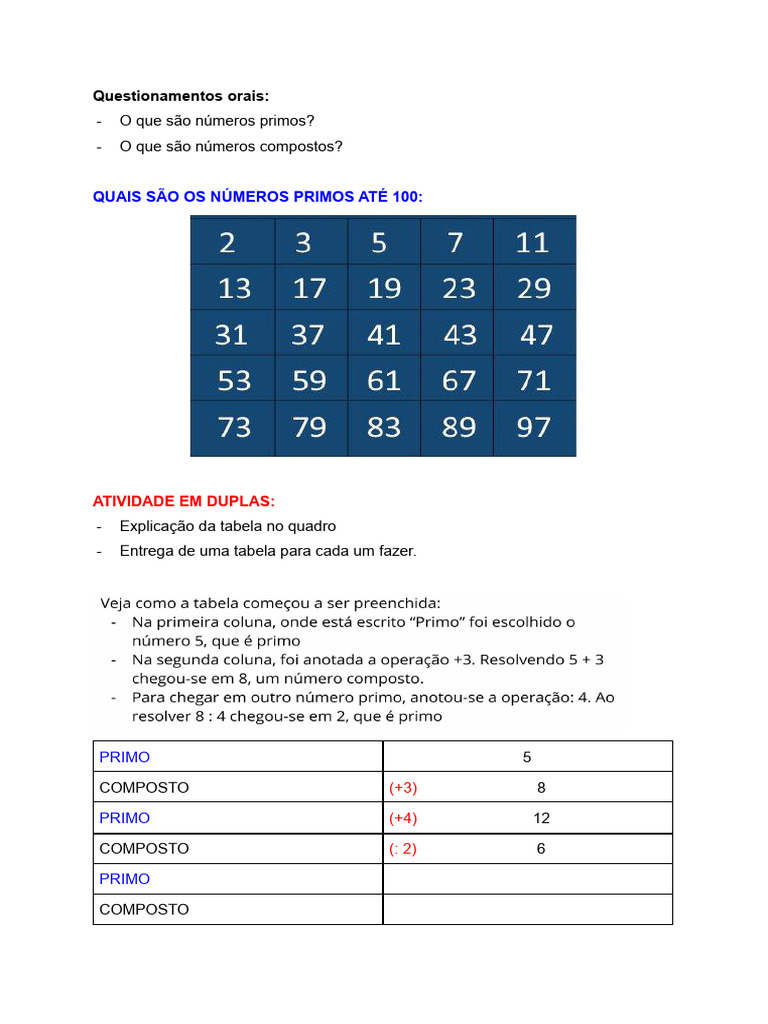 O Que São Números Primos? - O Que São Números Compostos? | PDF