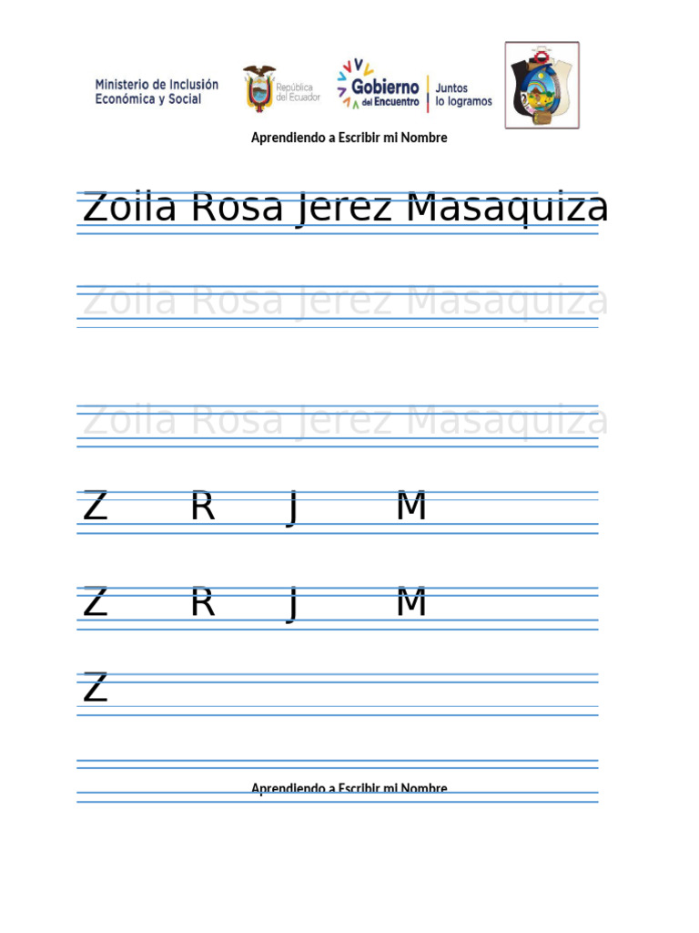 Aprendiendo A Escribir Mi Nombre | PDF