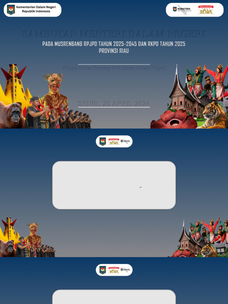 Bahan Paparan Kemendagri MUSRENBANG RPJPD 2025-2045 PROVINSI RIAU | PDF