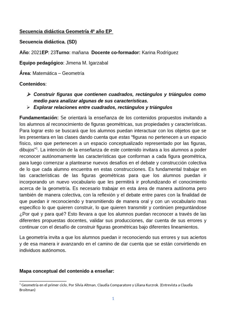 Secuencia Didactica Geometria 4 An o EP IGARZABAL | PDF