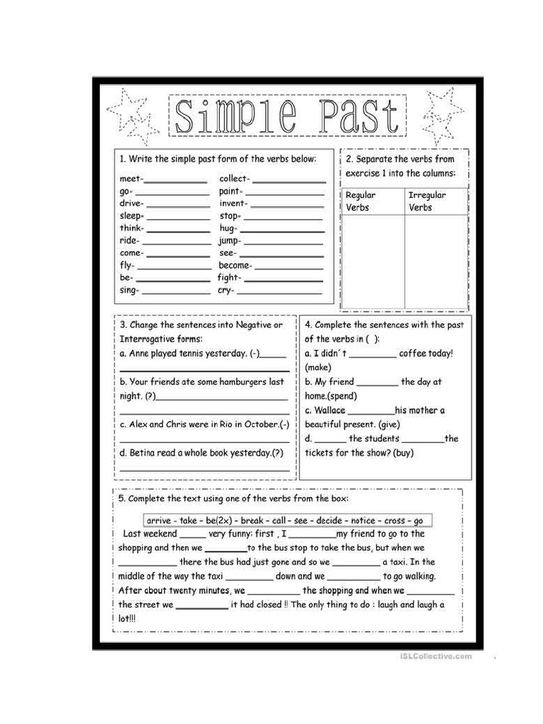 Past Simple Exerc | PDF