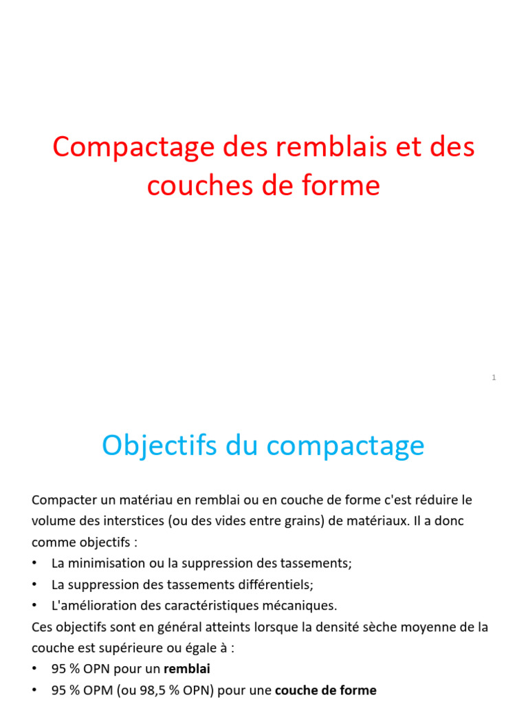 Compactage - Remblais - Couche de Forme | PDF