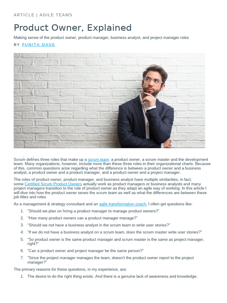 Product Owner Explained | PDF