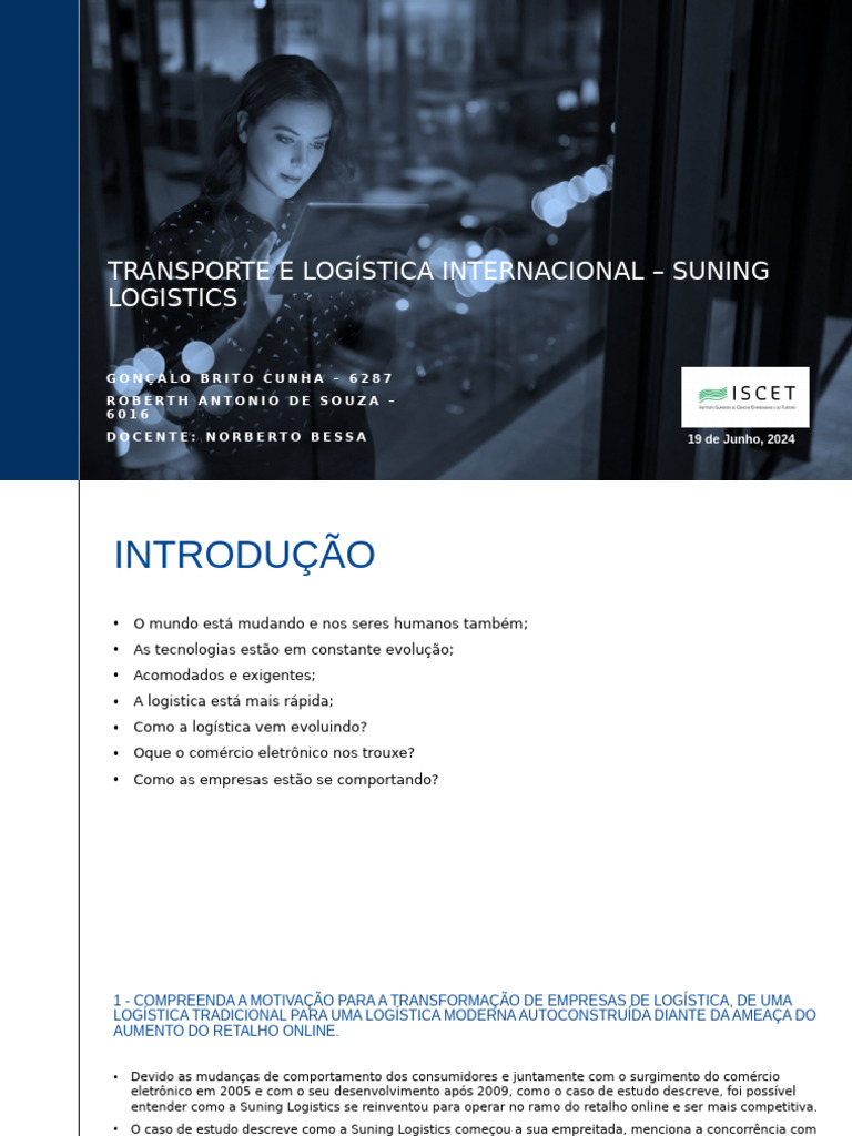 Apresentação Sunning Logistics | PDF