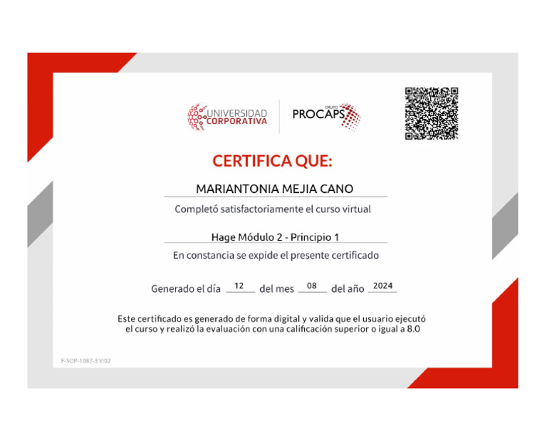 Certificado Hage Modulo 2 | PDF