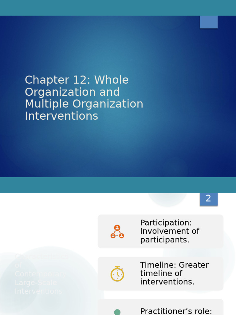 Week 10 - Chap 12 - Whole Organization Interventions | PDF