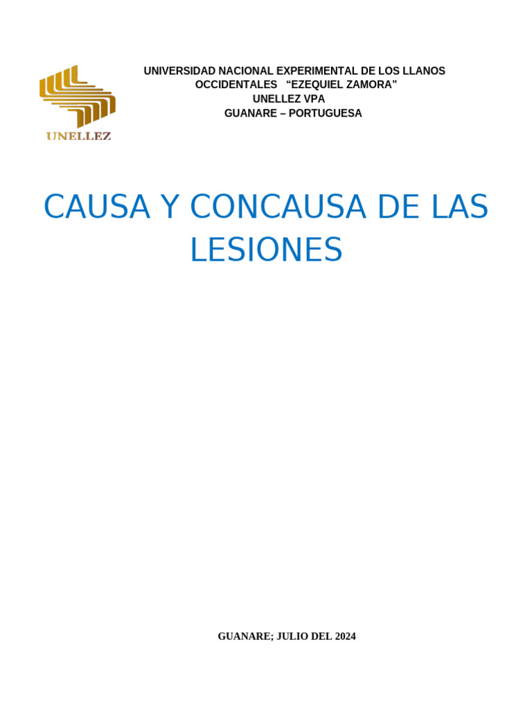Causa y Concausa de Las Lesiones | PDF