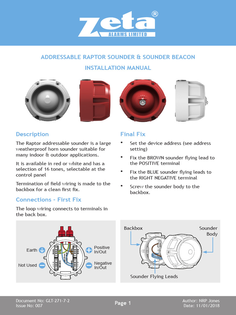 Addressable Raptor Installation Manual | PDF | Computer Engineering ...