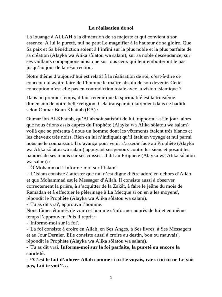 La Réalisation de Soi | PDF La Réalisation de Soi | PDF