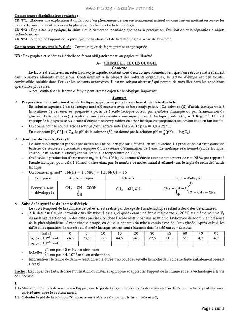 Bac D 2019 Normale | PDF