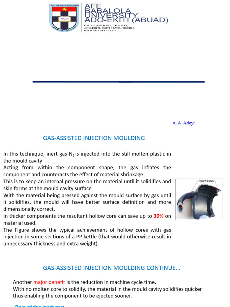 3 CHE 319 Gas Injection Moulding and Blown Bubble Film Extrusion | PDF
