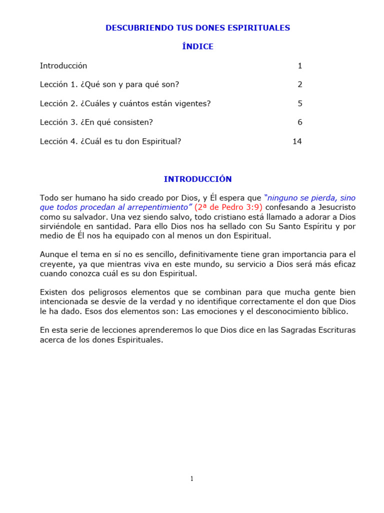 Descubriendo Tus Dones Espirituales | PDF