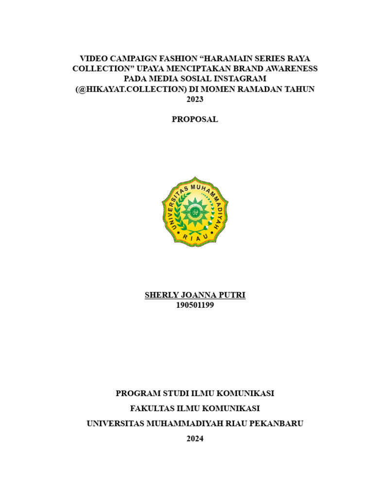 Cover Dan Bab 1 Proposal | PDF