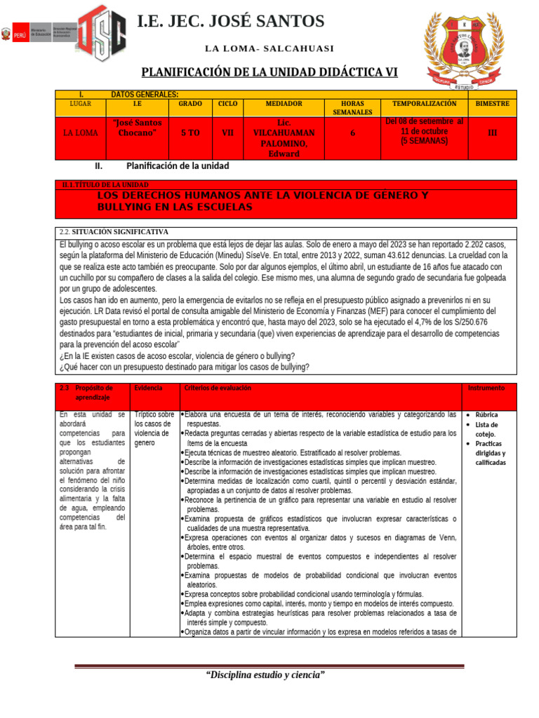 Unidad Vi-Matematica-5° Grado | PDF