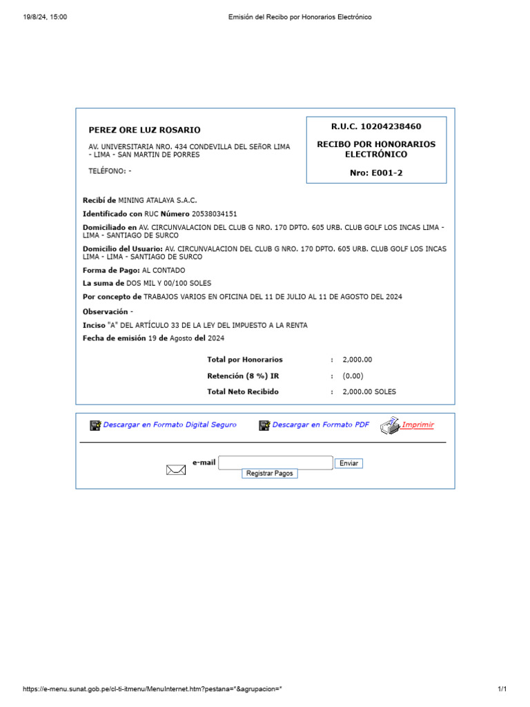 SUNAT - Menú SOL | PDF