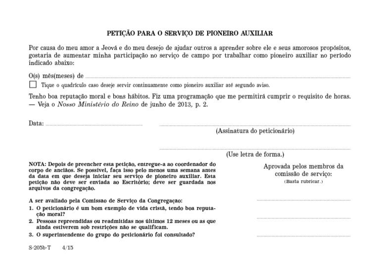 S-205b - T - Pioneiro Auxiliar | PDF