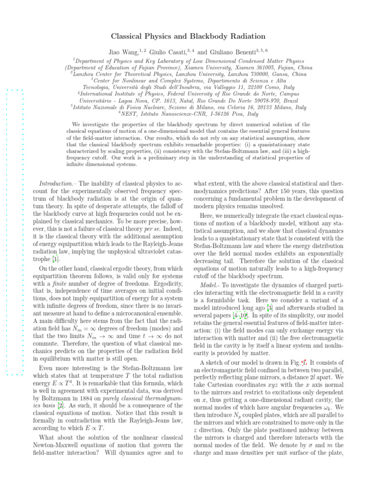 Classical Physics and Blackbody Radiation | PDF
