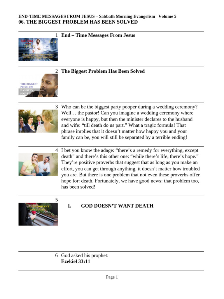 06 The Biggest Problem Has Been Solved | PDF | Jesus | Lazarus Of Bethany