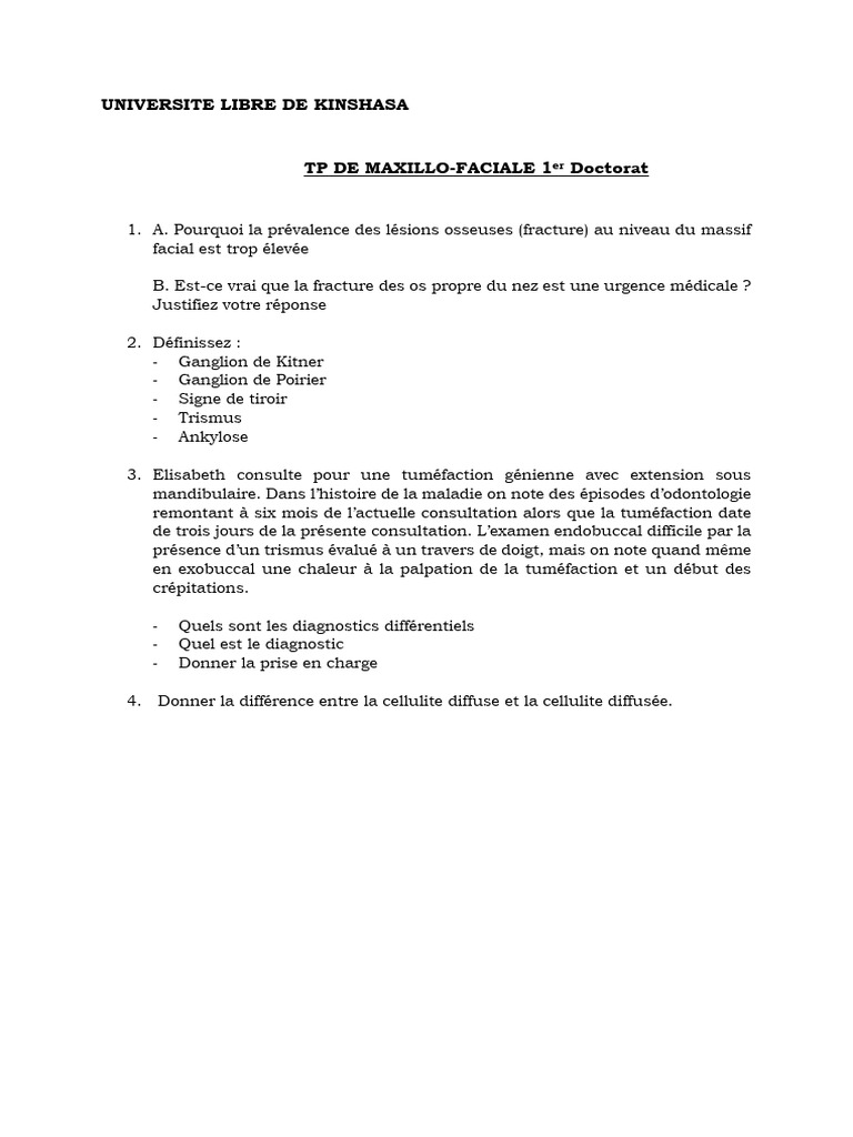 TP Maxillo-Faciale Ulk | PDF