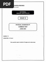LP Physical Sciences Grade 10 June 2025 P1 and Memo | PDF