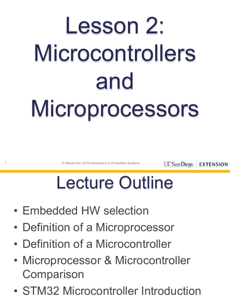 UCSD Microcontrollers and Microprocessors Lecture | PDF | Central Processing Unit | Microcontroller