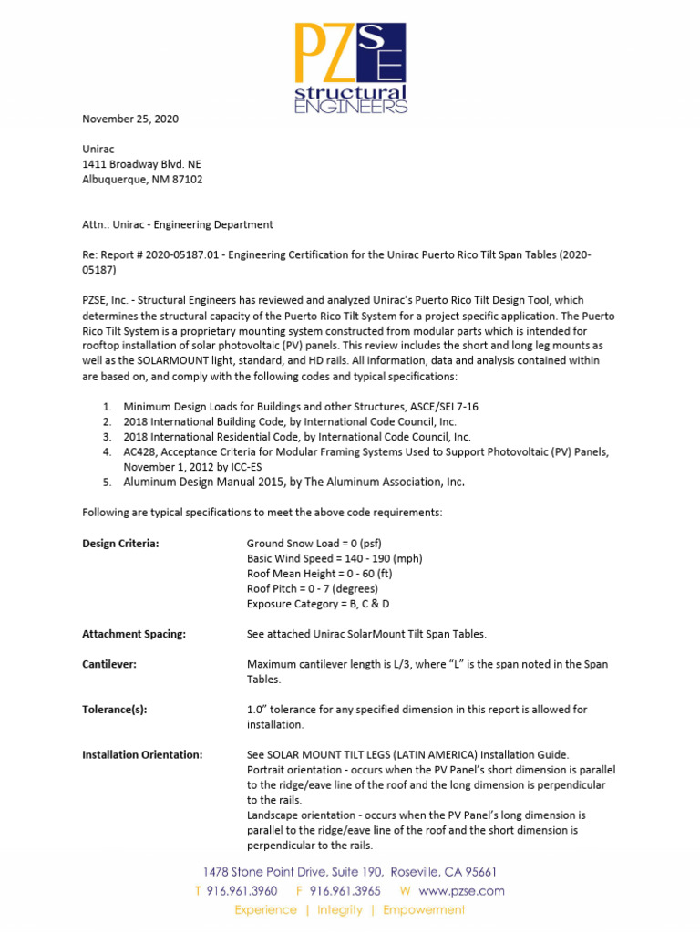 Puerto Rico Tilt Kit Design Tool Certification Letter Final | PDF