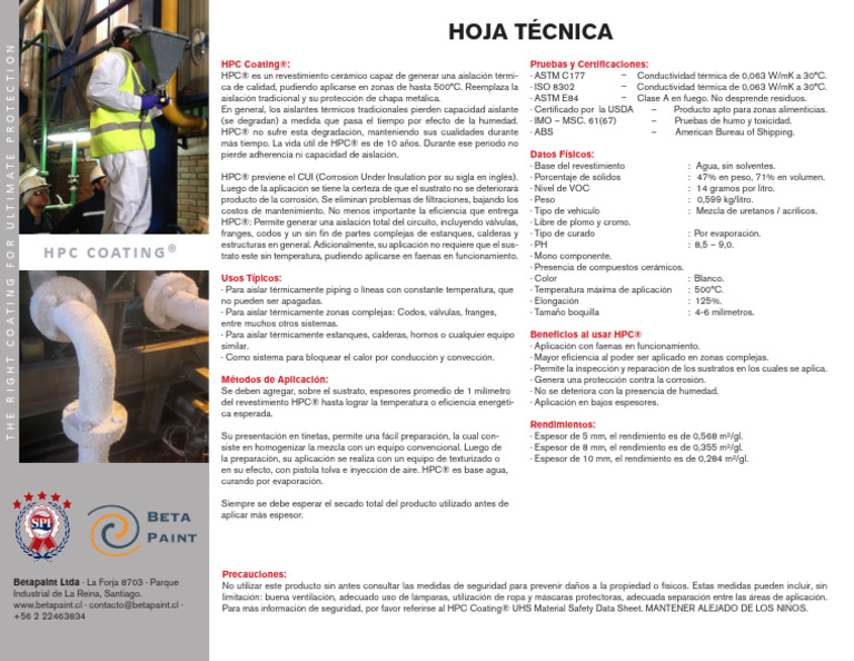 HPC - Ficha Tecnica | PDF