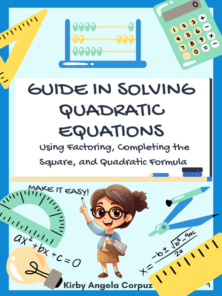 Solving Quadratic Equation - ALGEBRA | PDF
