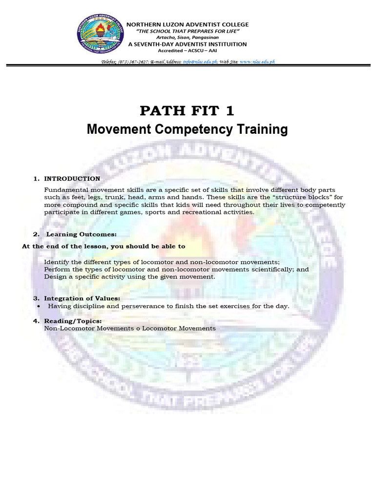 Path Fit 1 Movement Competency Training Fundamental Movement Patterns | PDF