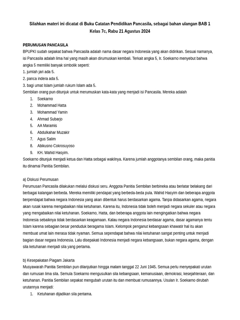 Materi Ajar Kelas 7C Rabu, 21 Agustus | PDF