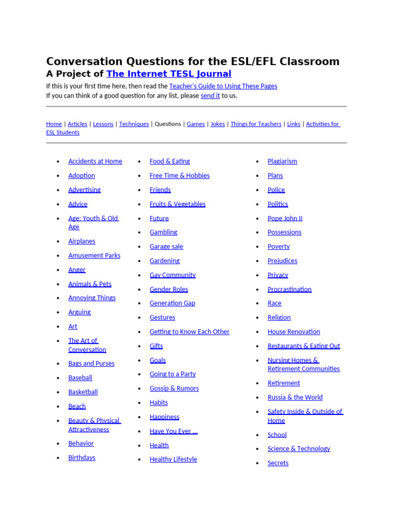 Speaking Topics | PDF
