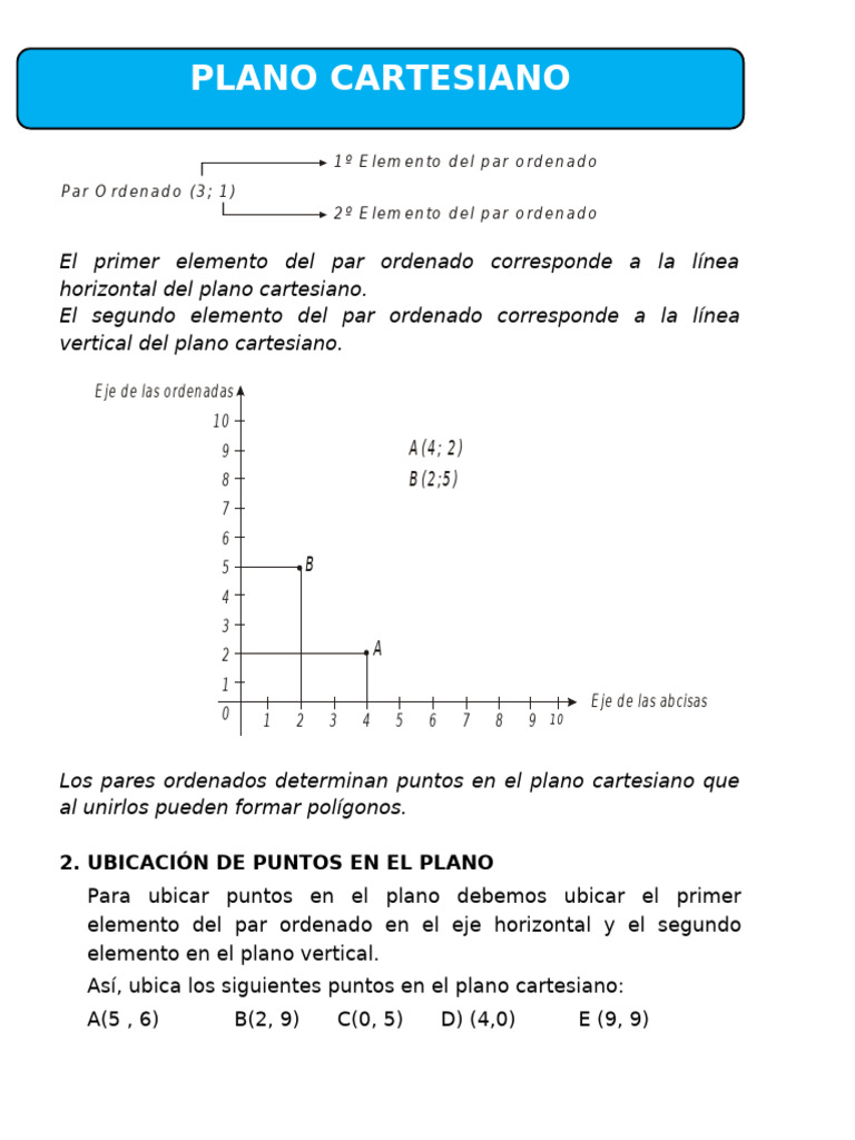 El Primer Elemento Del Par Ordenado Corresponde A La Línea Horizontal ...