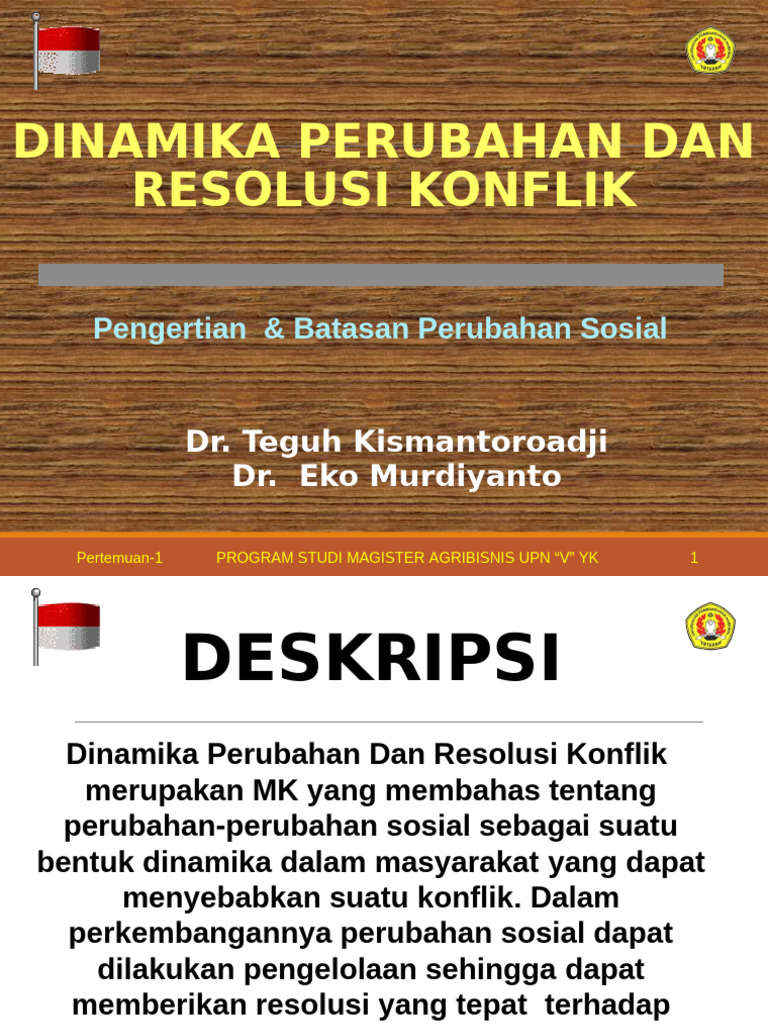 EKO - Pertemuan 1. Pengertian Dan Batasan Perubahan Sosial | PDF