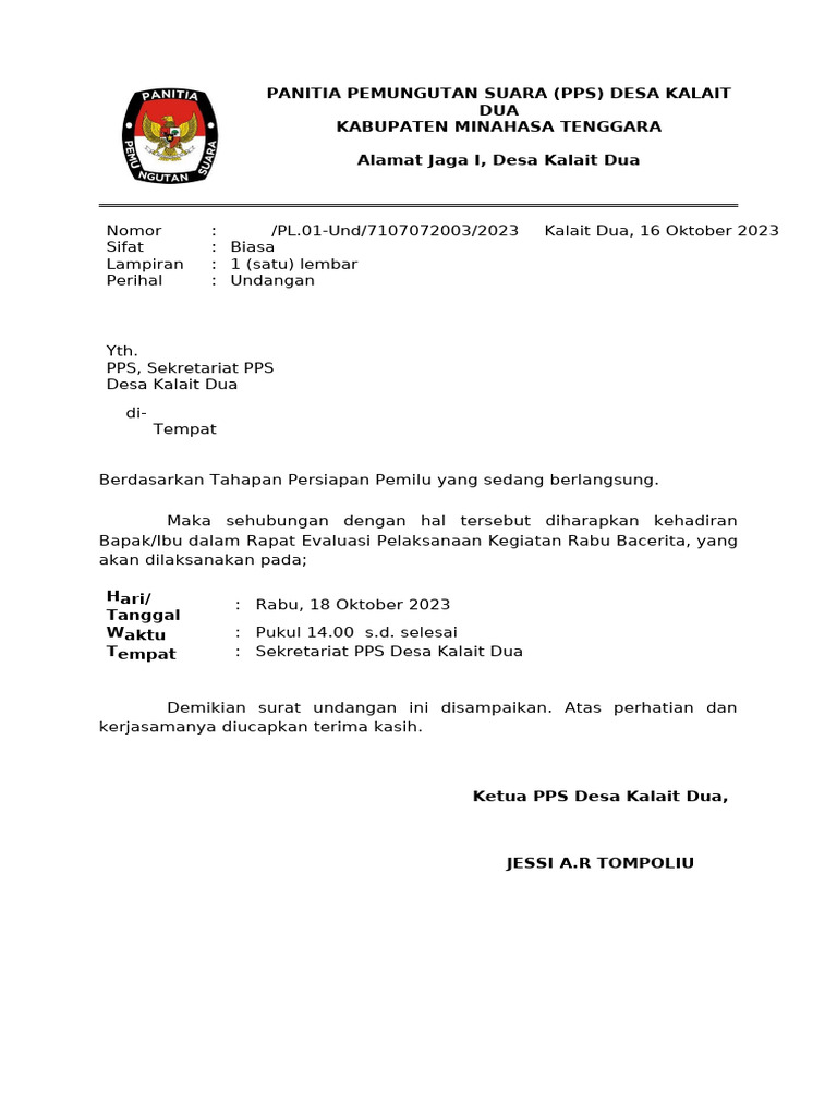 Draft Undangan | PDF