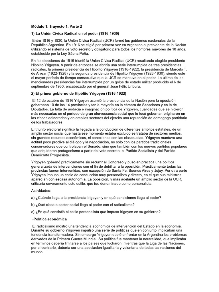 Modulo 1 Trayecto 1 Parte 2 | PDF | Gobierno | Argentina