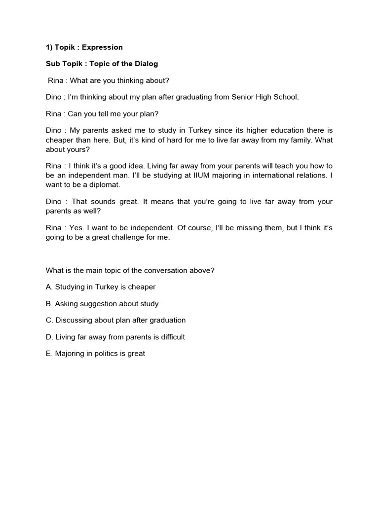 Reading Exercise 1 | PDF